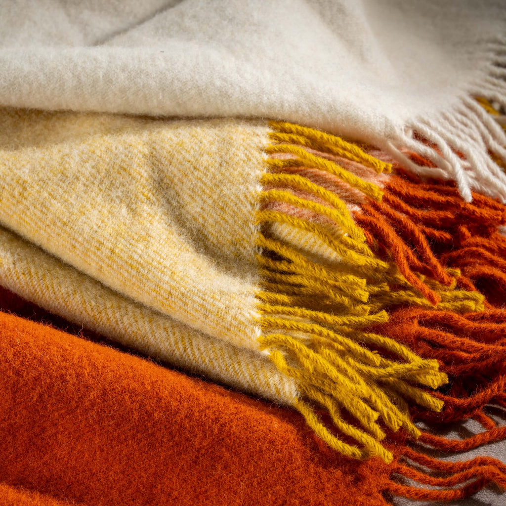 Cinnamon Wool Block Colour Check Throw | Soak&Sleep