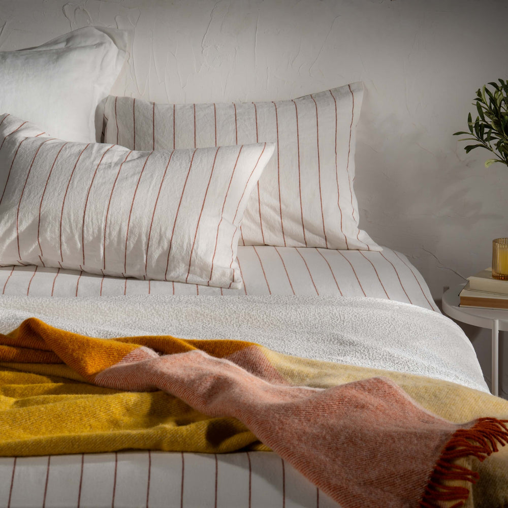 Cinnamon Wool Block Colour Check Throw | Soak&Sleep