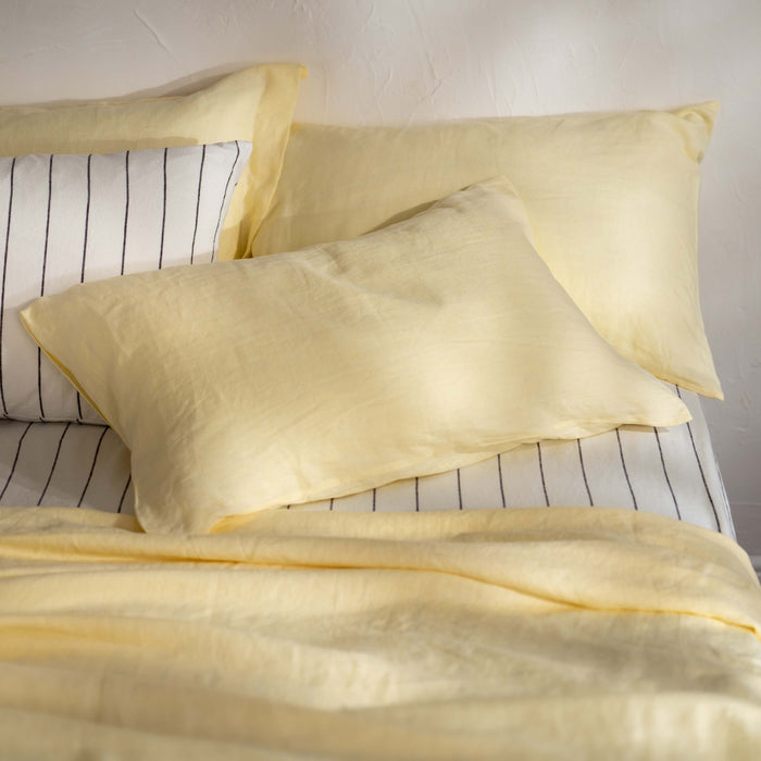Lemon Yellow French Linen Duvet Cover | Soak&Sleep