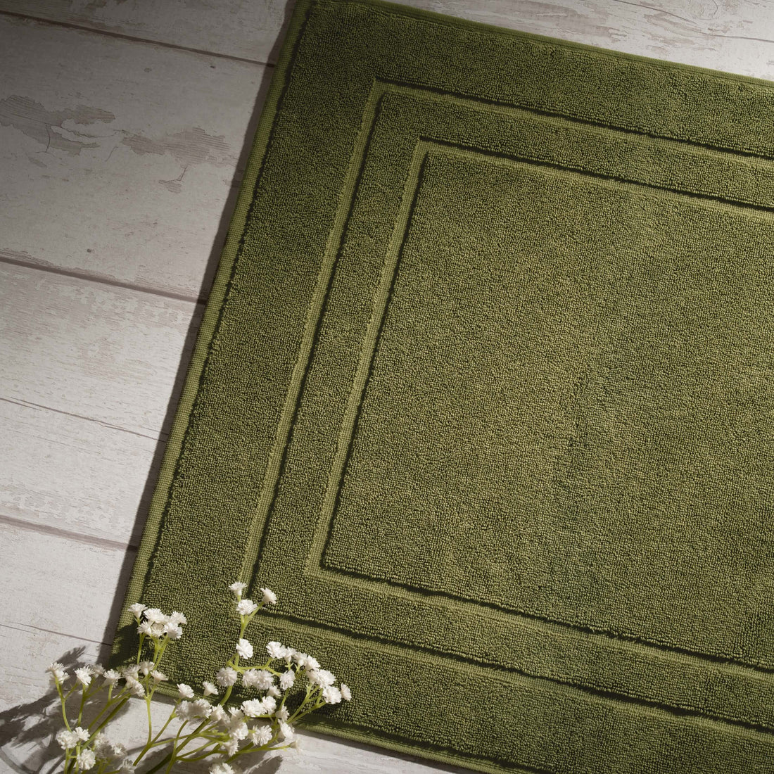 Olive Green Egyptian Cotton Bath Mat | Soak&Sleep